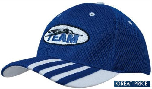 Striped Promotional Mesh Caps Imprinted with Logo Cheap – Promotional Caps